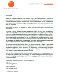 2021 Impact Letter - One World Surgery